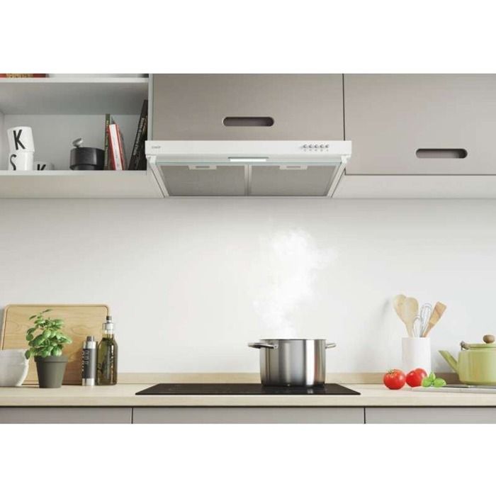 HOTTE VISIERE CANDY - 60CM - 300M3/H - BLANCHE - CFT62/4W - Racine ...