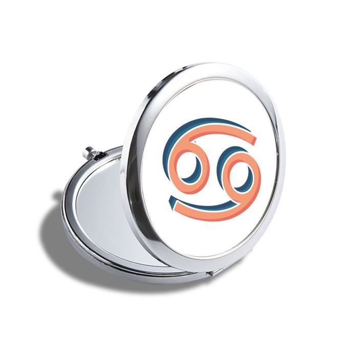 Miroir de poche en métal Blanc - Cancer Signe astrologie Zodiaque ...