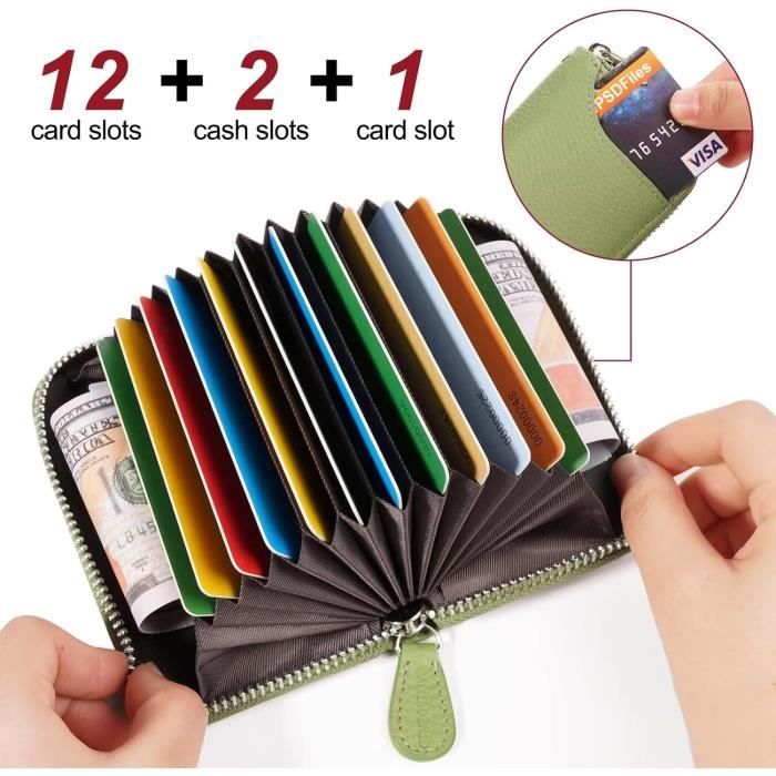 Women Credit Card Holder Small Rfid Wallet Zipper For Travel Leather ...