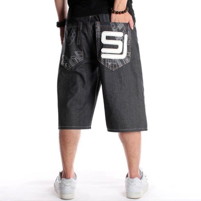 Minetom Short en Jean Hip Hop Homme Jeans Shorts Amples Garçon Hip Hop ...