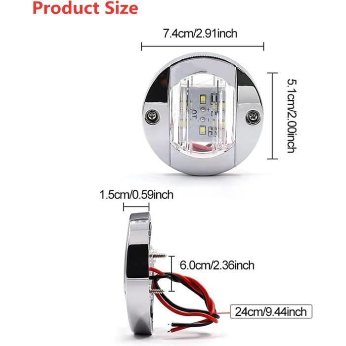 Feu De Position Latéral Rond, Feu Latéral À Led De Remorque 12V 24V Étanche 6Led Indicateurs De ...