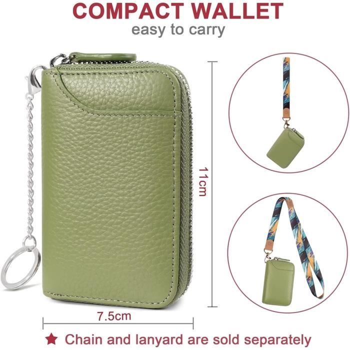 Women Credit Card Holder Small Rfid Wallet Zipper For Travel Leather ...