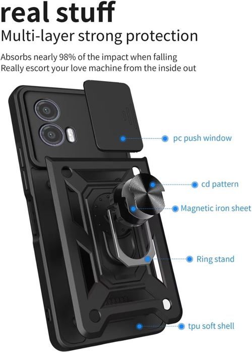 Coque pour Motorola Moto G35 5G - Etui Housse Anneau Aimant Protection ...