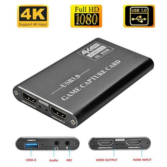 USB3.0 Video Capture-Dongle d'enregistrement vidéo 4K 3.0 P 60fps. USB ...