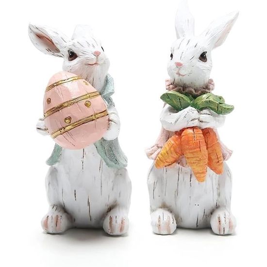 Figurines de lapin - Décorations de Pâques - Résine - 4.72 in - Design ...