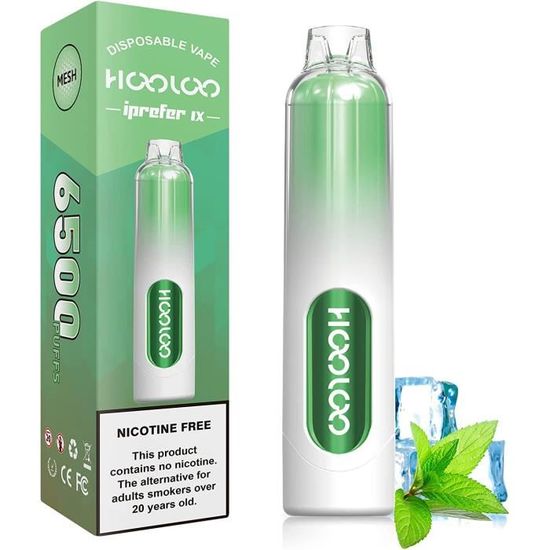 Puff Sans Nicotine Cigarette Électronique Jetable 6500 Bouffées ...