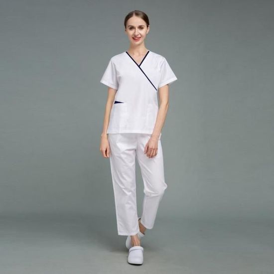 BLOUSE PROFESSIONNELLE Tshirt + Pantalon Uniforme d'infirmière Travail ...