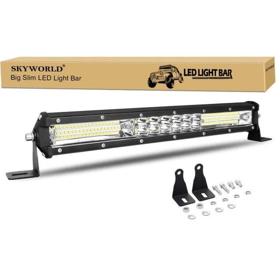 Mince Phare De Travail Barre Led 38Cm 144W Projecteur Led Voiture 7D Rampe Feux De ...