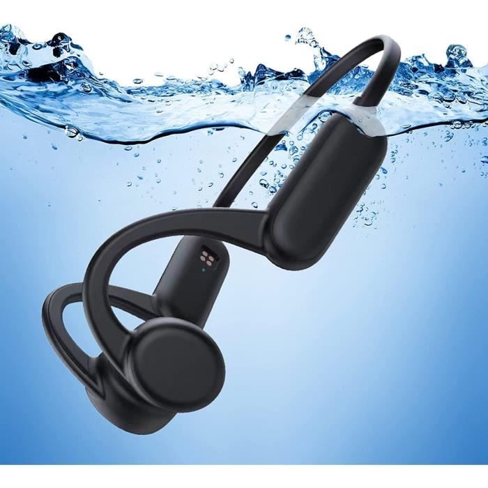 Écouteurs à Conduction osseuse, IPX8 étanche Bluetooth avec mémoire 8 ...