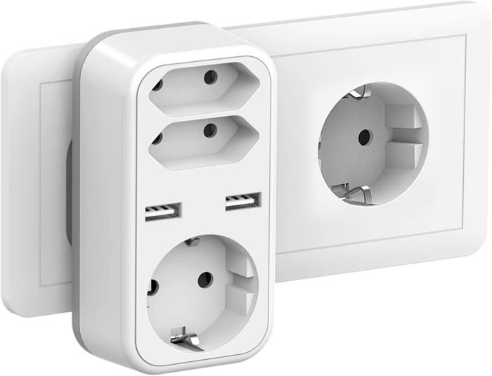 Multiprise Murale USB, 5 en 1 Chargeur USB Multiprises avec 1 Sortie AC ...