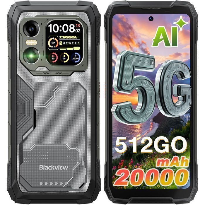 Blackview XPLORE 1 5G Smartphone Robuste 48Go + 512Go 20000mAh/55W 64MP ...