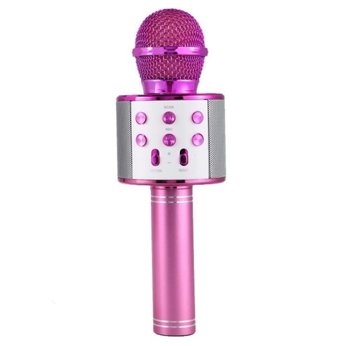 1800mAh Violet - Microphone professionnel sans Bluetooth, haut-parleur ...