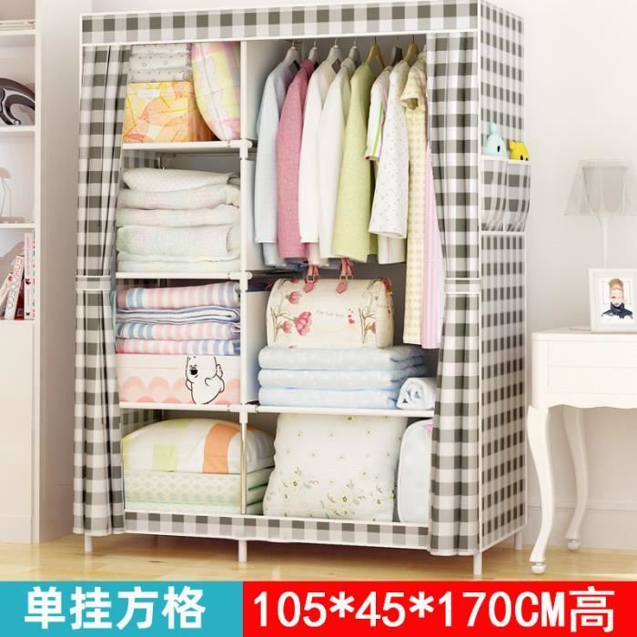 Armoire de Rangement Garde-Robe, Penderie Dressing en Tissu Non-tissé ...