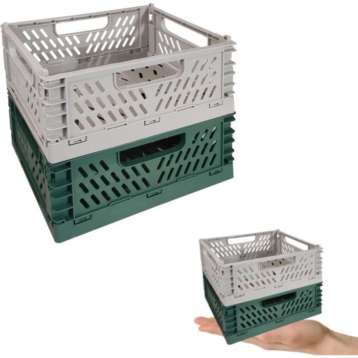 Lot De 2 Boîtes Pliantes En Plastique Solide, Panier De Rangement ...
