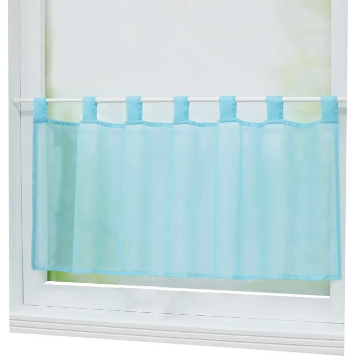 Eva Rideau Brise-Bise Uni à Passant sans Perçage Passe Tringle en ...