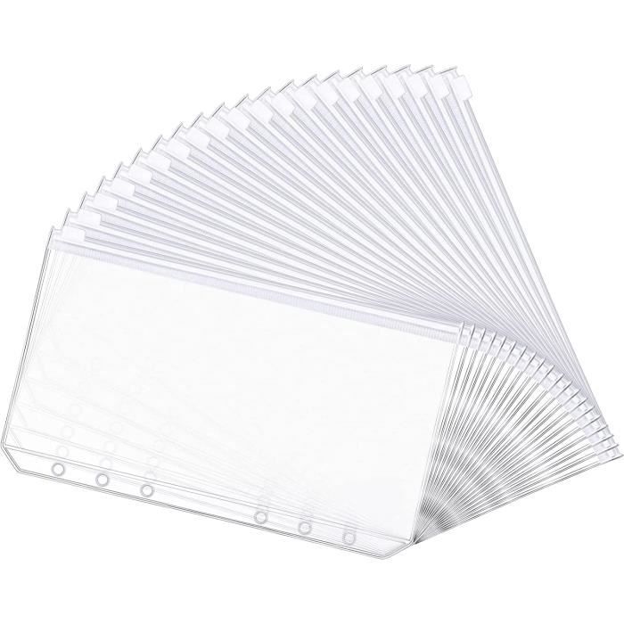 20 Paquets A5 Taille 6 Trous Dossier en Plastique Imperméable Classeur ...