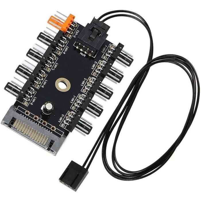 10 Port PC Fan Hub CPU Cooling Fan HUB PWM Fan Extension Port with ...