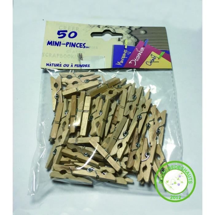 Lot de 2 boites de mini pinces à linge en bois 100PC loisir et créatif ...