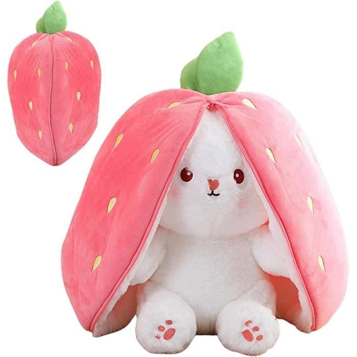 Peluche Lapin | Lapin de pâques Peluche Lapins À Cache-Cache Lapin en Peluche Carotte Fraise De ...