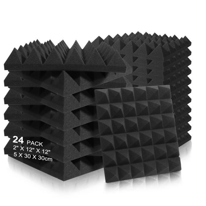 Panneaux de Mousse Acoustique, Lot de 12/24 Mousse Anti Bruit,Coin ...