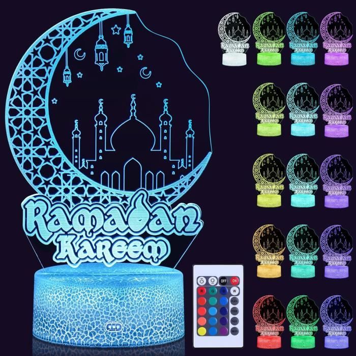 Dreamtop Veilleuse Led Mubarak Pour L'Aïd, Décorations 3D Du Ramadan ...