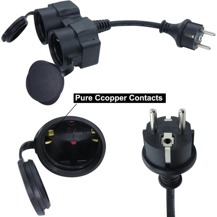 Rallonge Double Prise Etanche 16A -250V Rallonge De Contact De ...