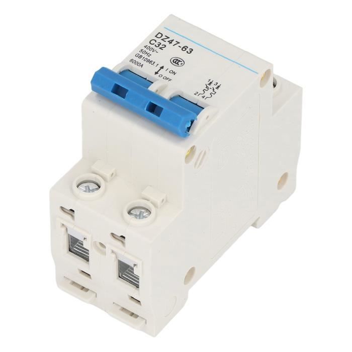 EJ.life Isolateur de disjoncteur miniature Disjoncteur miniature 2P Isolateur de courant ...