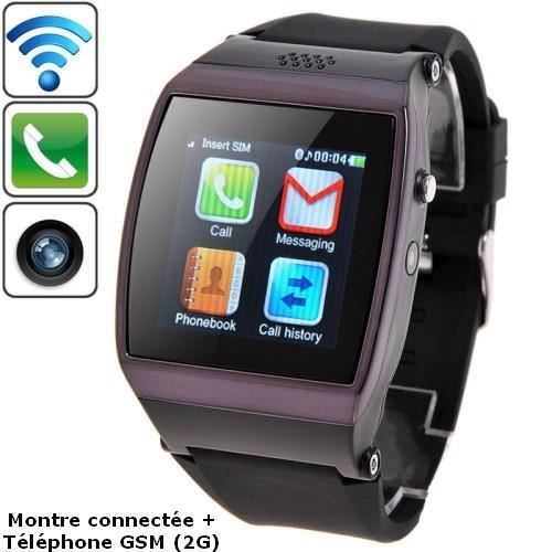 Montre noir connectée Téléphone GSM tactile HD IPS - Cdiscount Téléphonie