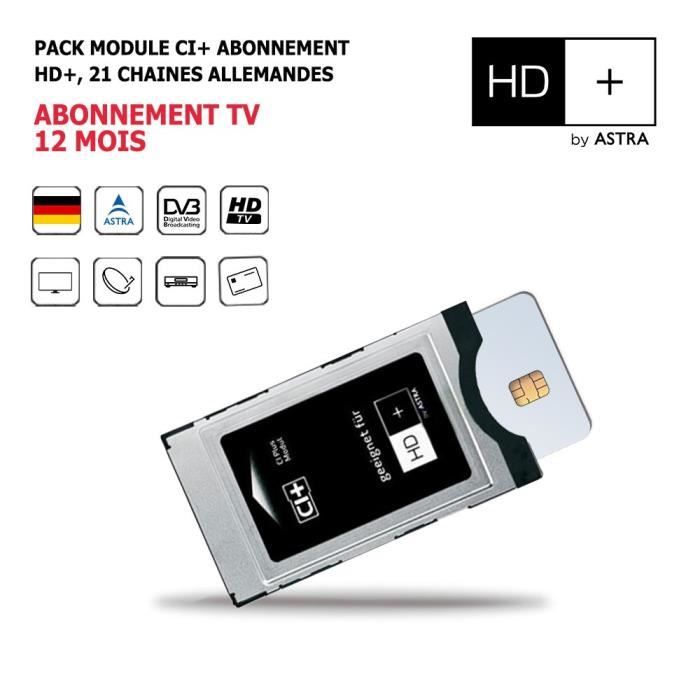 Pack Module CI+ - HD4K - Carte d'accès 12 mois - 21 chaînes HD ...