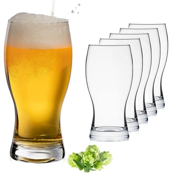 Verre A Biere - Limics24 - Lot 6 Verres À Bière 500 Ml (650 Ml) En ...