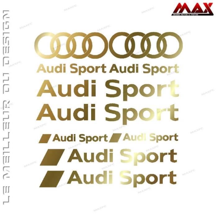 10 Stickers AUDI SPORT - OR - A1 A3 A4 A5 A6 Q3 Q5 Q7 RS autocollant ...