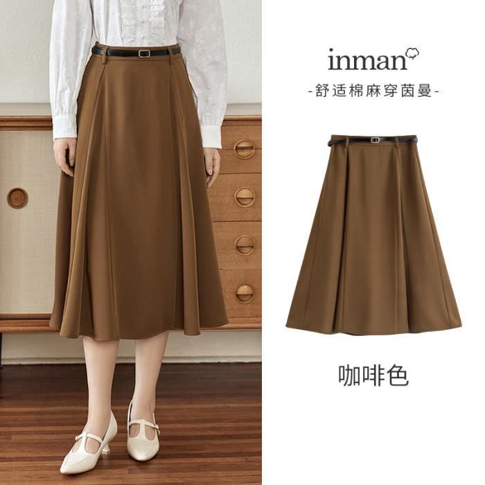 INMAN-Jupe Plissée pour Femme,Taille Haute,en Forme de A,Design ...