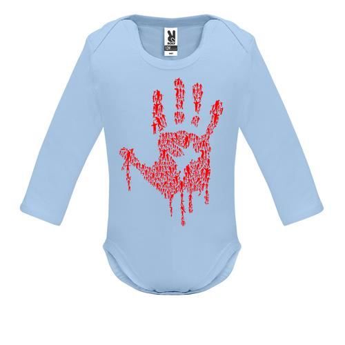 Body bébé - Manche Longue - Bébé Garçon - Bleu - HAND OF ZOMBIES ROUGE ...