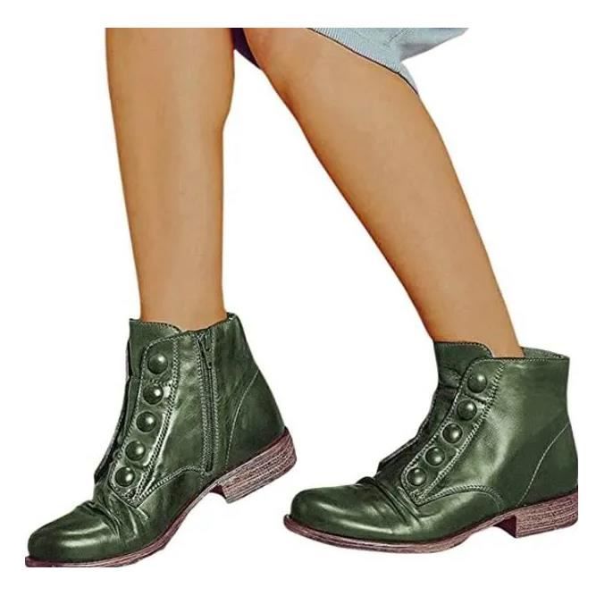 Bottines Femmes Automne Hiver Confortable Vintage Cuir Tissé Talon ...