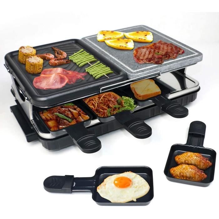 Appareil à Raclette pour 8 Personnes, Grill Raclette Multifonction avec ...