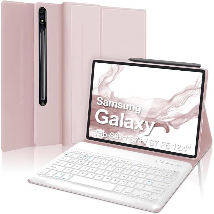 Clavier Samsung Galaxy Tab S7 Fe - S7+ - S8+, Étui Avec Clavier Samsung ...