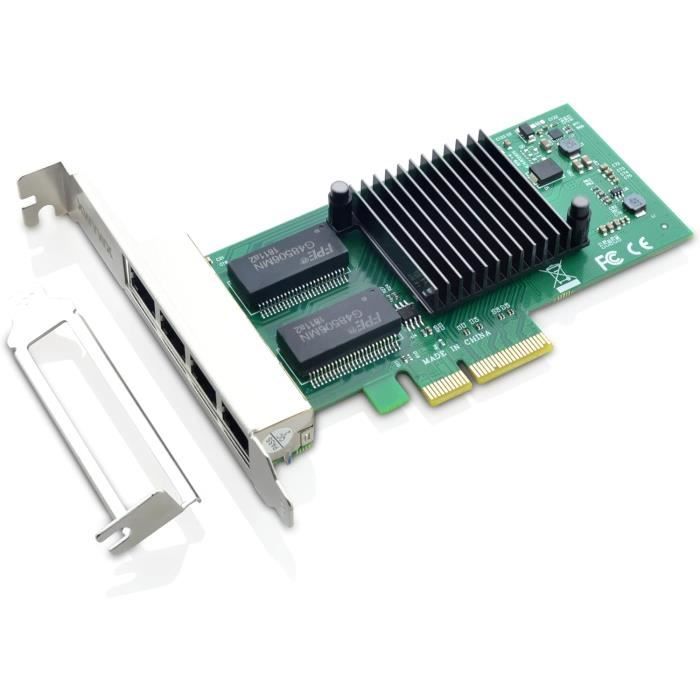 1Gb Pcie 2.1 X4 4*Rj45 Port Nic Carte Réseau Intel I350Am4 Ethernet Lan 10-100-1000Mbps ...
