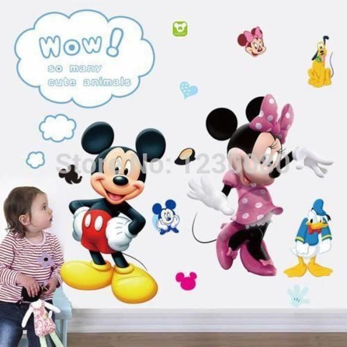 GOMMETTE Mickey Mouse Minnie Wall Sticker vinyle Mural stickers enfants ...