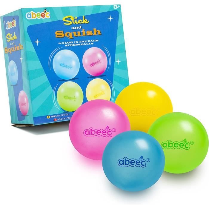 Abeec Stick and Squish Balles anti-stress pour enfants - Lot de 4 ...