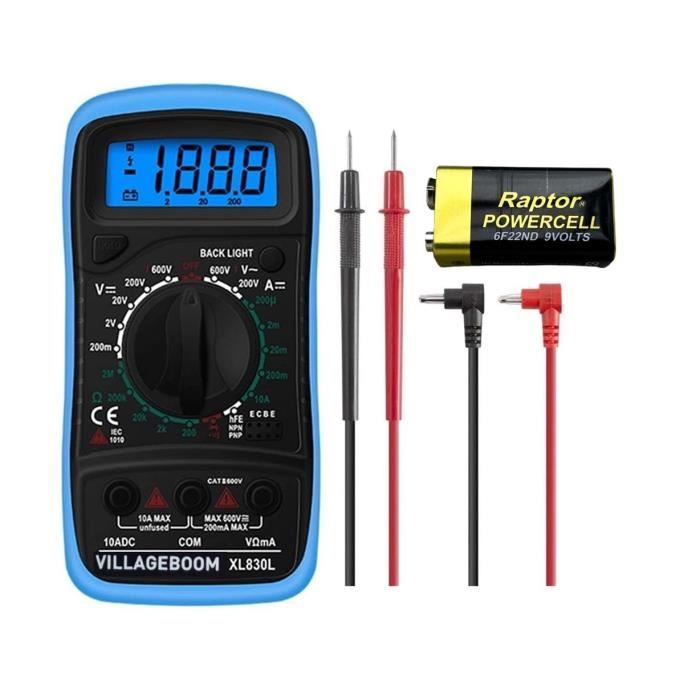 Multimètre numérique XL830L avec rétroéclairage LCD – appareil de ...