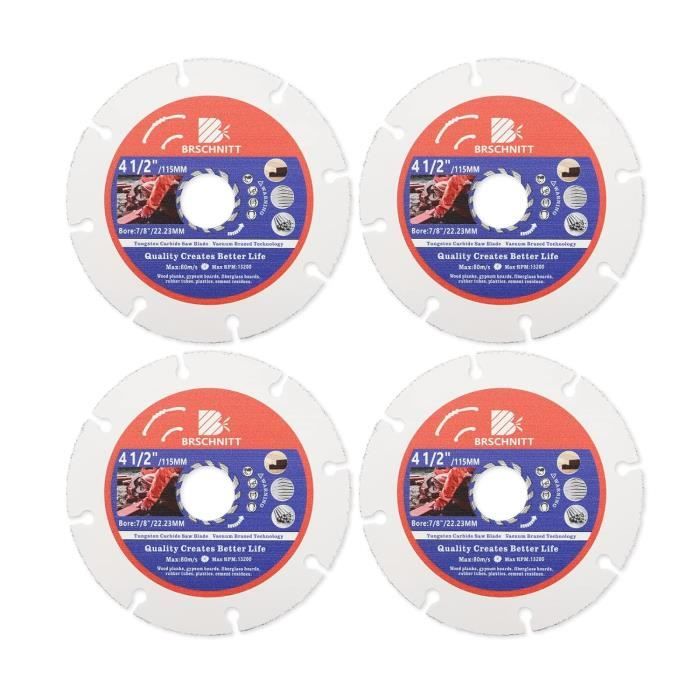 Lame De Scie Circulaire Carbide Multi Wheel, 4Pcs 115Mm Carbure De ...
