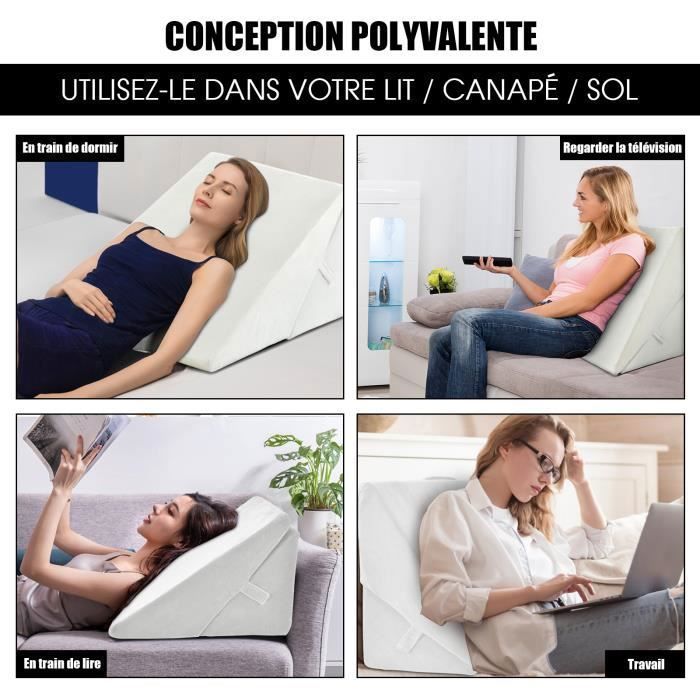 COSTWAY Oreiller Anti-Stress Triangulaire, Coussin Thérapeutique Post ...