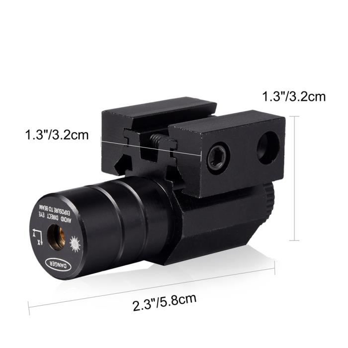 Mini point d'arme à points rouge Laser Gunsight Spectre laser Point de vue avec montage sur rail ...