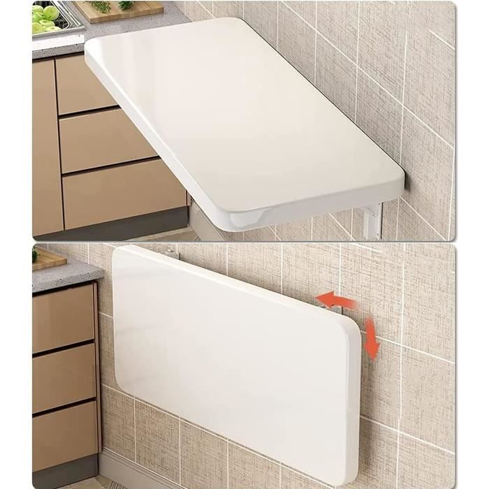 Table Murale Rabattable En Bois, Table Pliante Flottant Murale Table ...