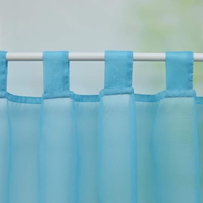 Eva Rideau Brise-Bise Uni à Passant sans Perçage Passe Tringle en ...