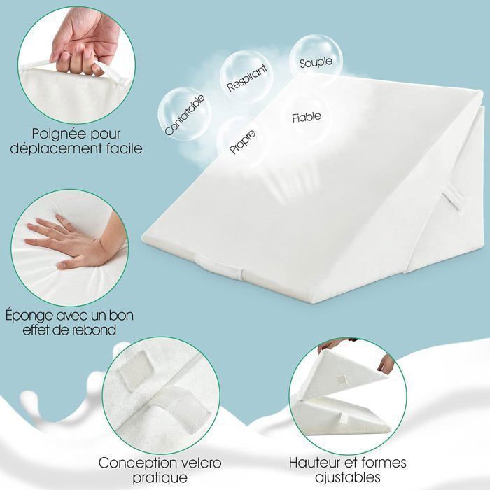 COSTWAY Oreiller Anti-Stress Triangulaire, Coussin Thérapeutique Post ...