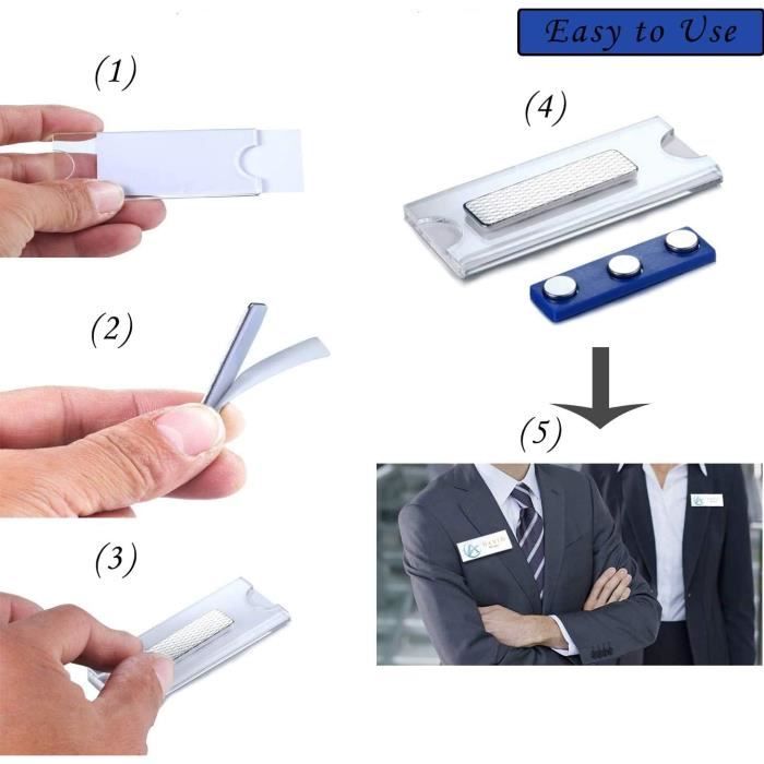 Porte Badge, Badges Porte Nom, Avec 3 Aimants Puissants Au Néodyme ...