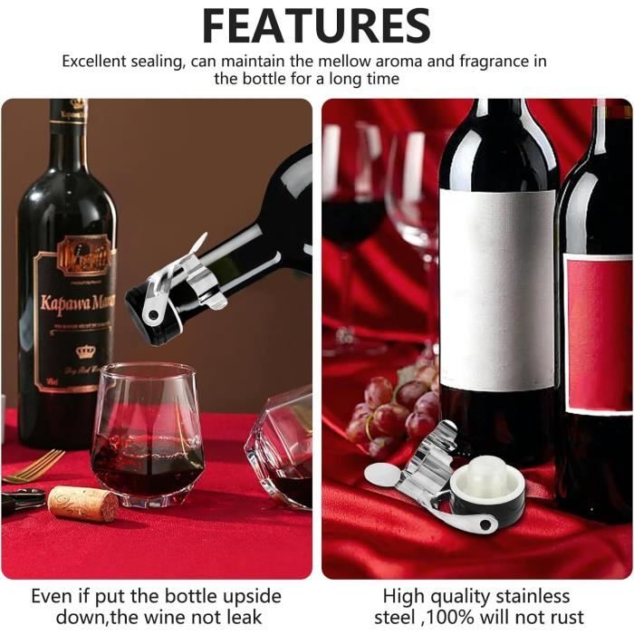 2 Pièces Bouchon Champagne Garde Bulles Bouchon Bouteille Vin Acier ...