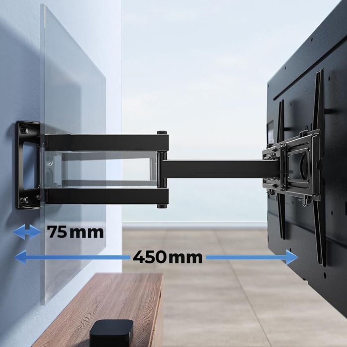 Support TV mural inclinable et pivotant à double bras pour TV LED Tcl ...