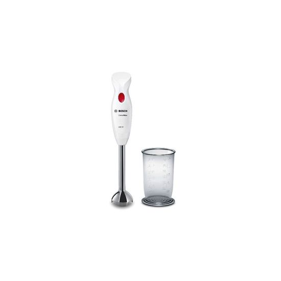 BOSCH Mixeur Plongeant 400W Blanc pied Inox Bol 0,75L 4 lames Inox ...